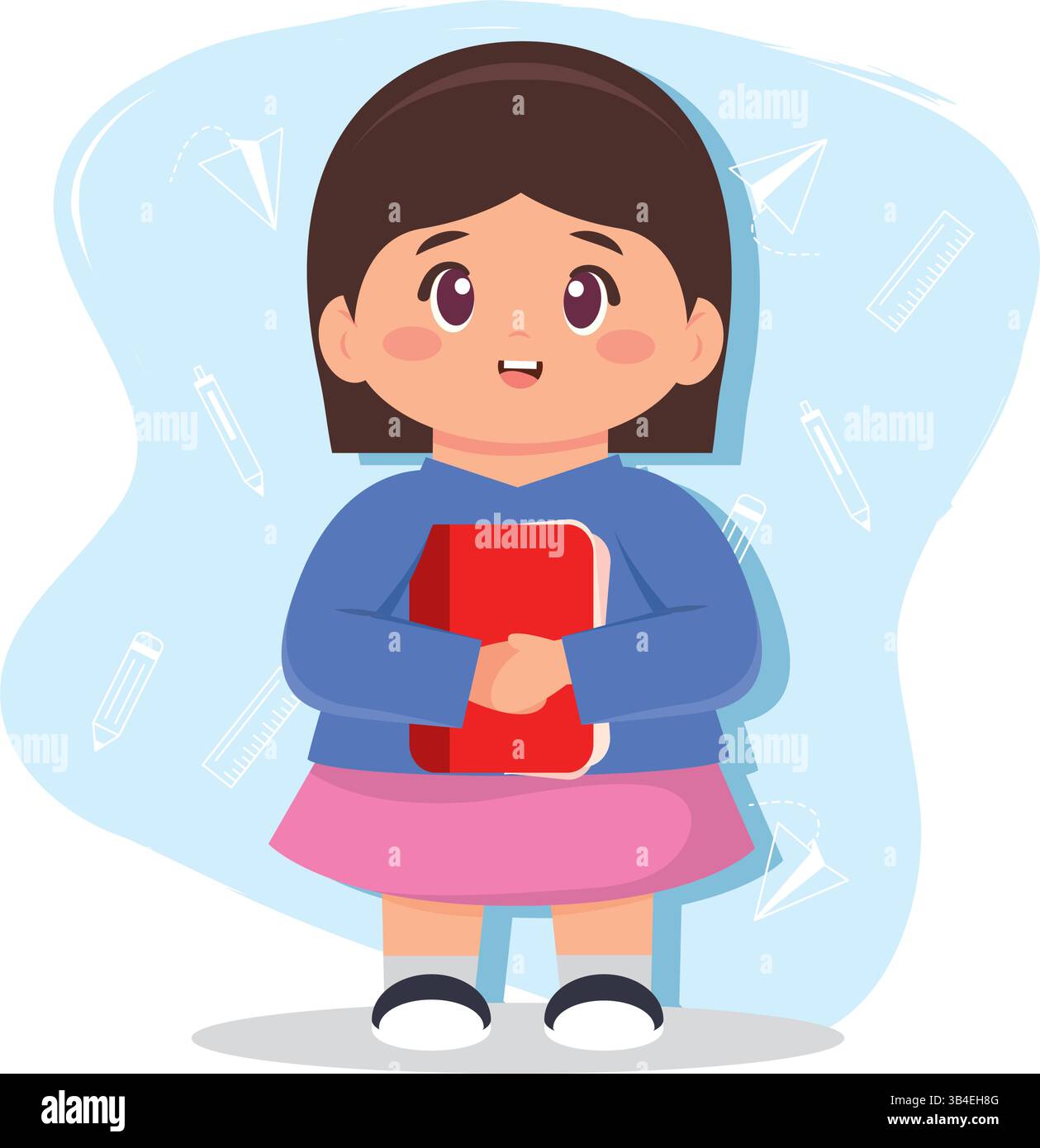 Child holding a book Stock Vector Images - Alamy