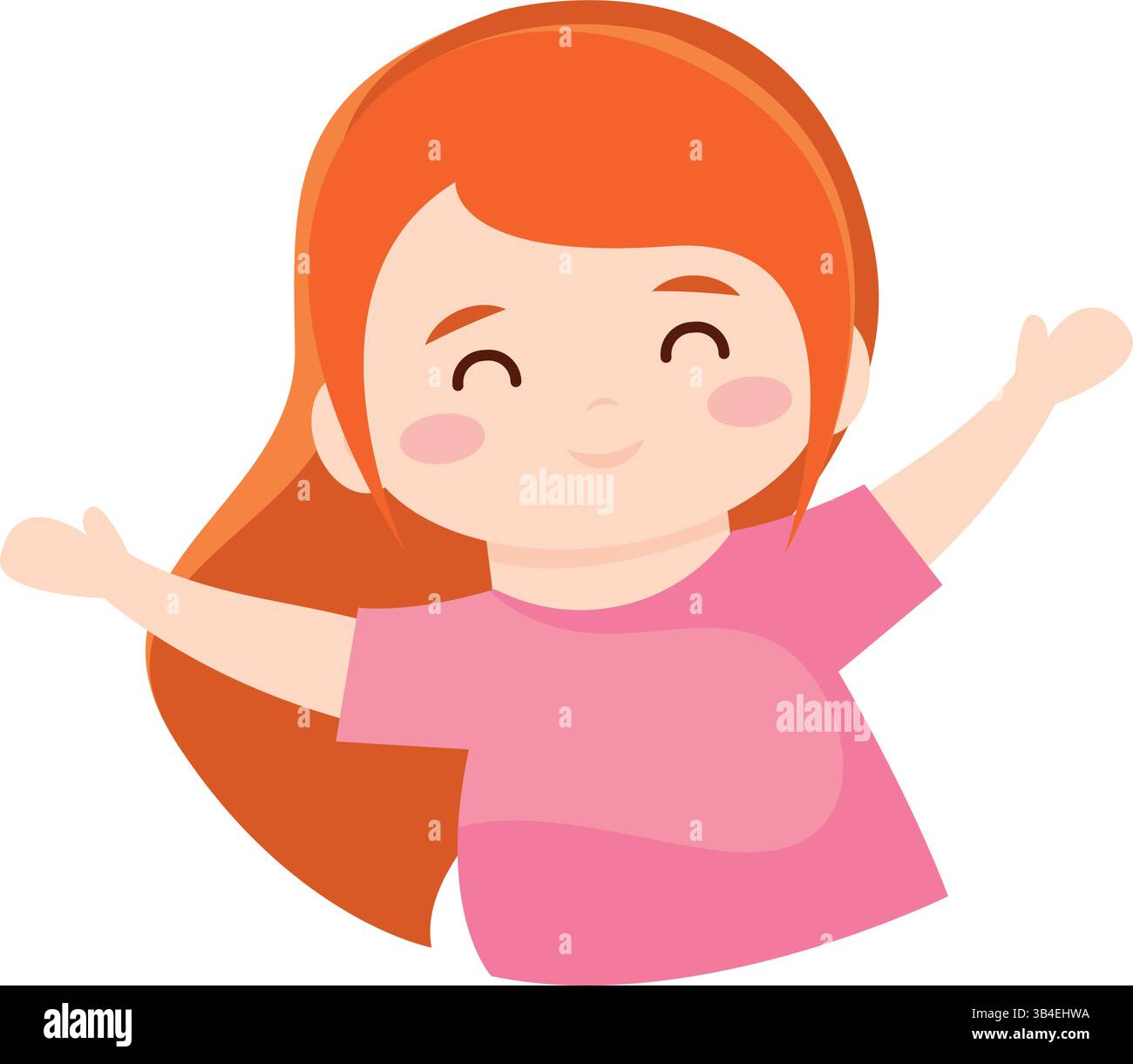Laughing girl in pink tee. Vector illustration Stock Vector Image & Art ...