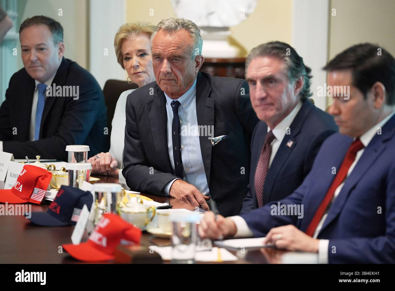 From left, EPA Administrator Lee Zeldin, Education Secretary Linda ...