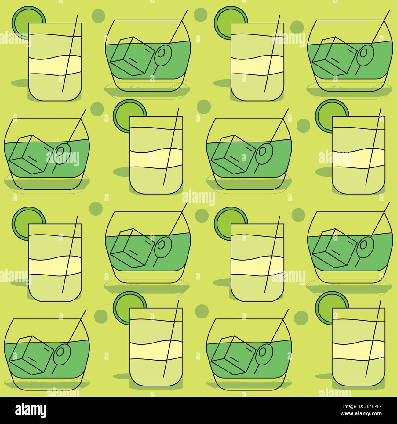 Cocktail glasses pattern. Vector illustration Stock Vector Image & Art ...