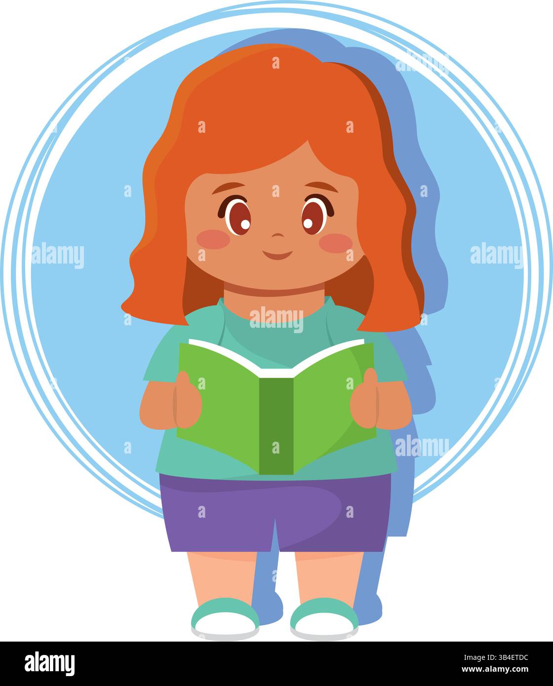 Girl reading book. Vector illustration Stock Vector Image & Art - Alamy