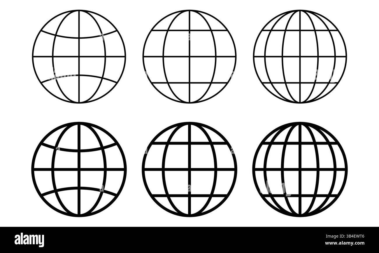 Collection of world globe line icon vector. globe, world, earth outline ...