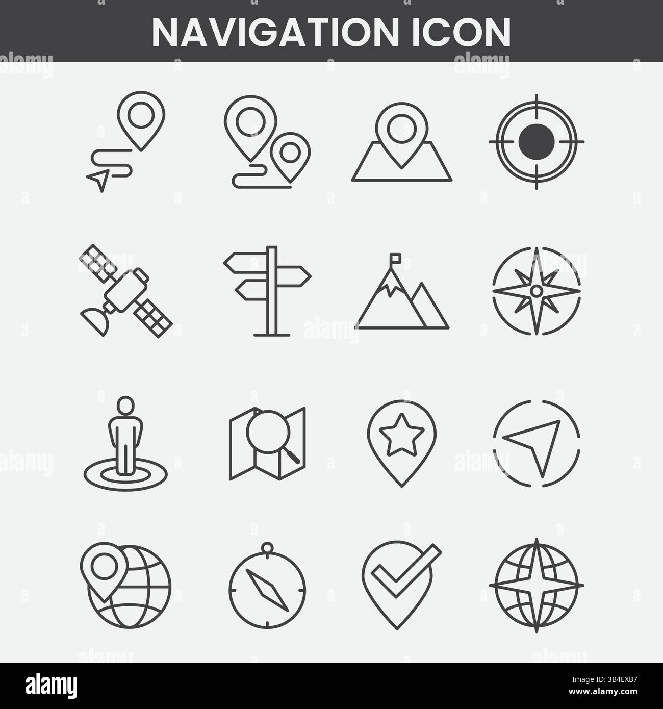 Route map pins icon hi-res stock photography and images - Alamy