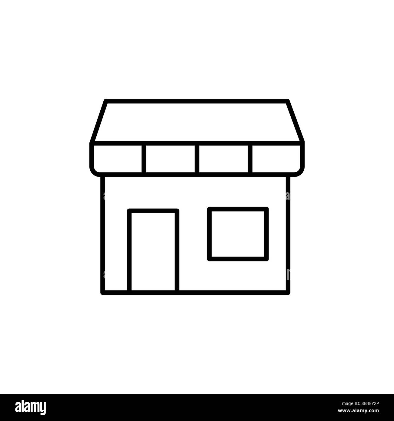 Simple outline drawing of a small storefront. shop store line icon ...