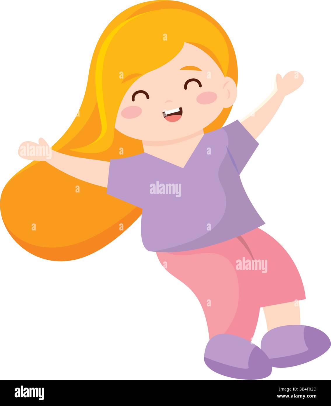 Blonde Girl Jumping Happy Vector Illustration Stock Vector Image And Art