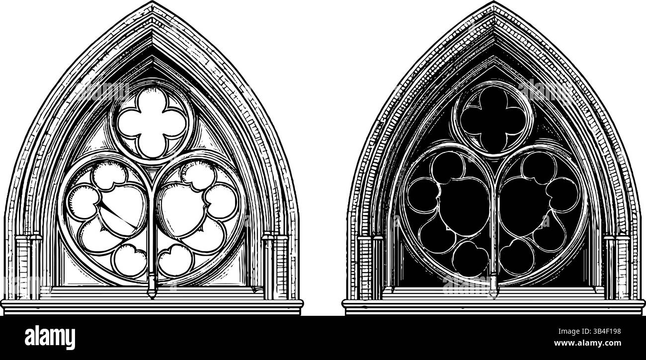 Gothic structure pointed arches Stock Vector Images - Alamy