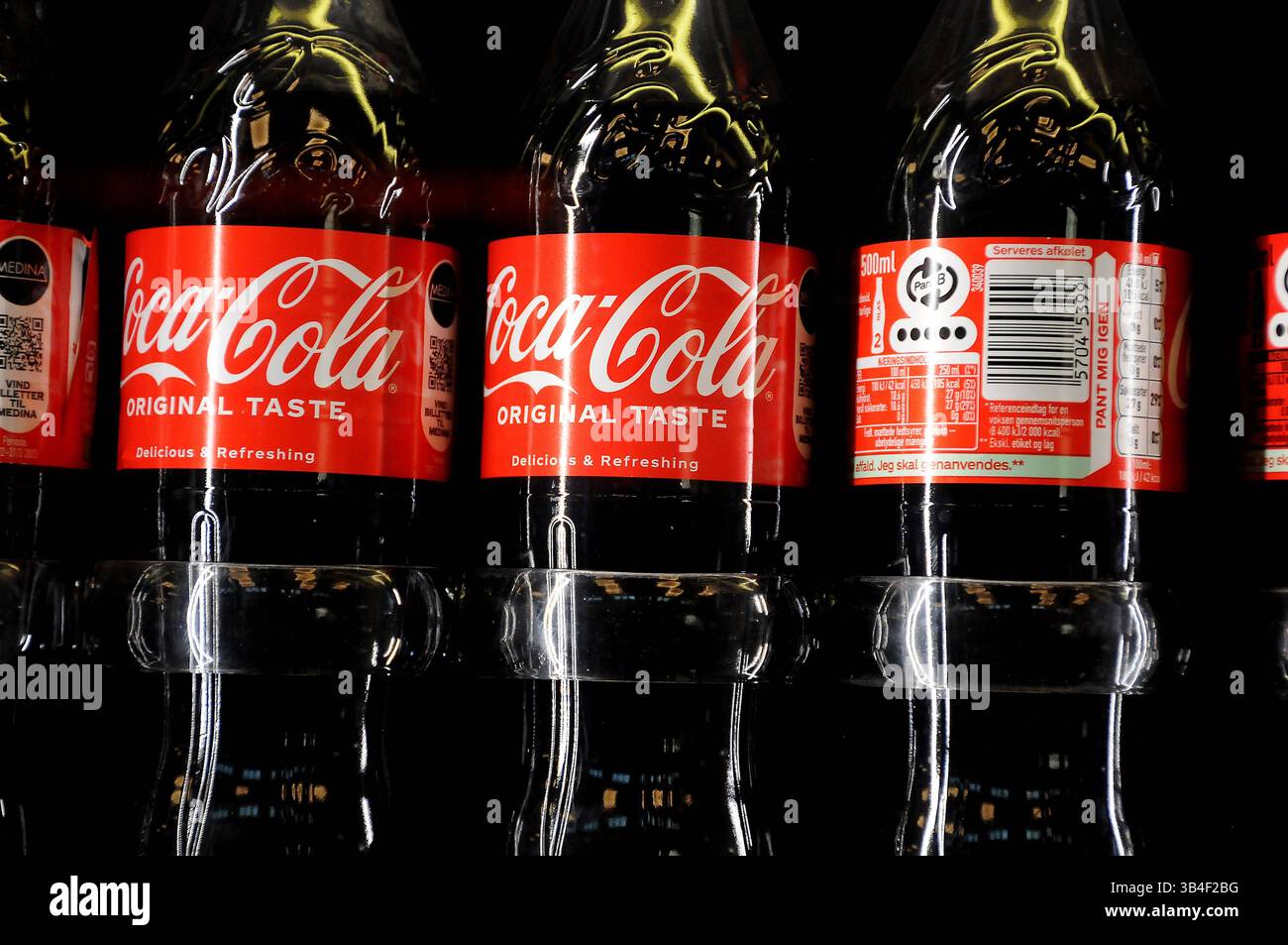 Copenhagen/ DenmarK/30 april 2025/ Coca cola bottles and cans for sale ...