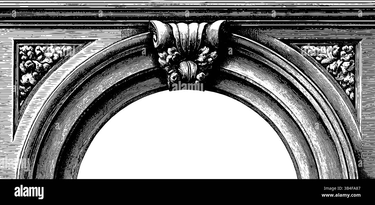 Ornate vaulted ceiling design with architectural engravings for ...