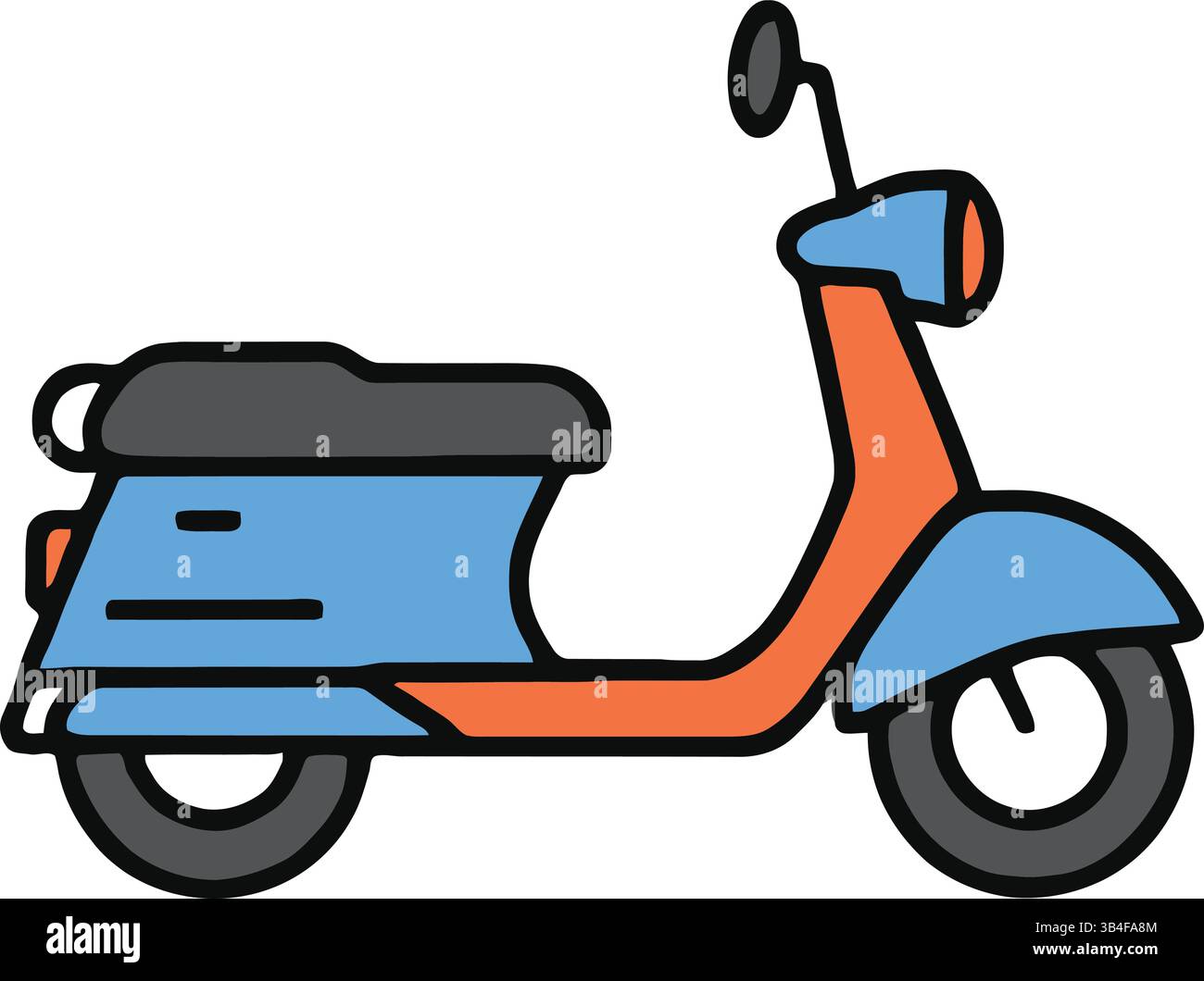 Colorful Cartoon Scooter Illustration Stock Vector Image & Art - Alamy
