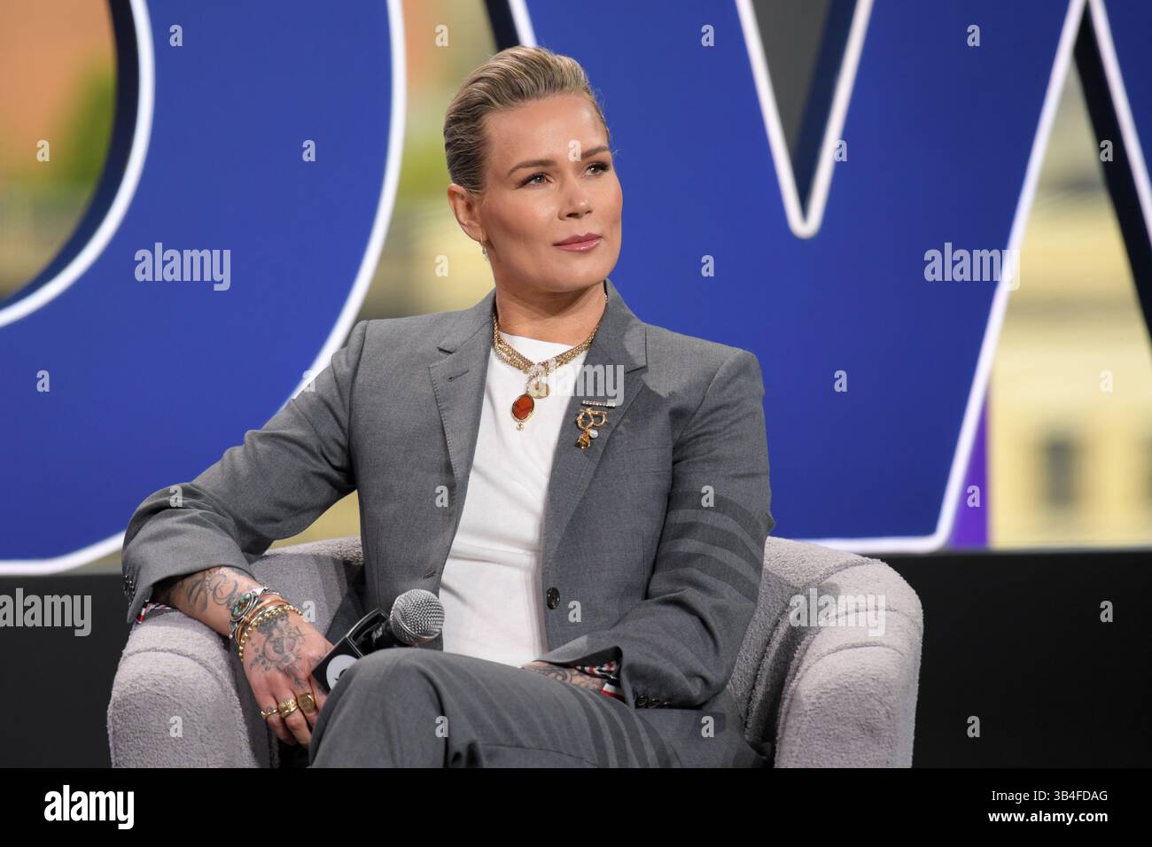 New York, USA. 30th Apr, 2025. Ashlyn Harris on stage at Global Citizen ...