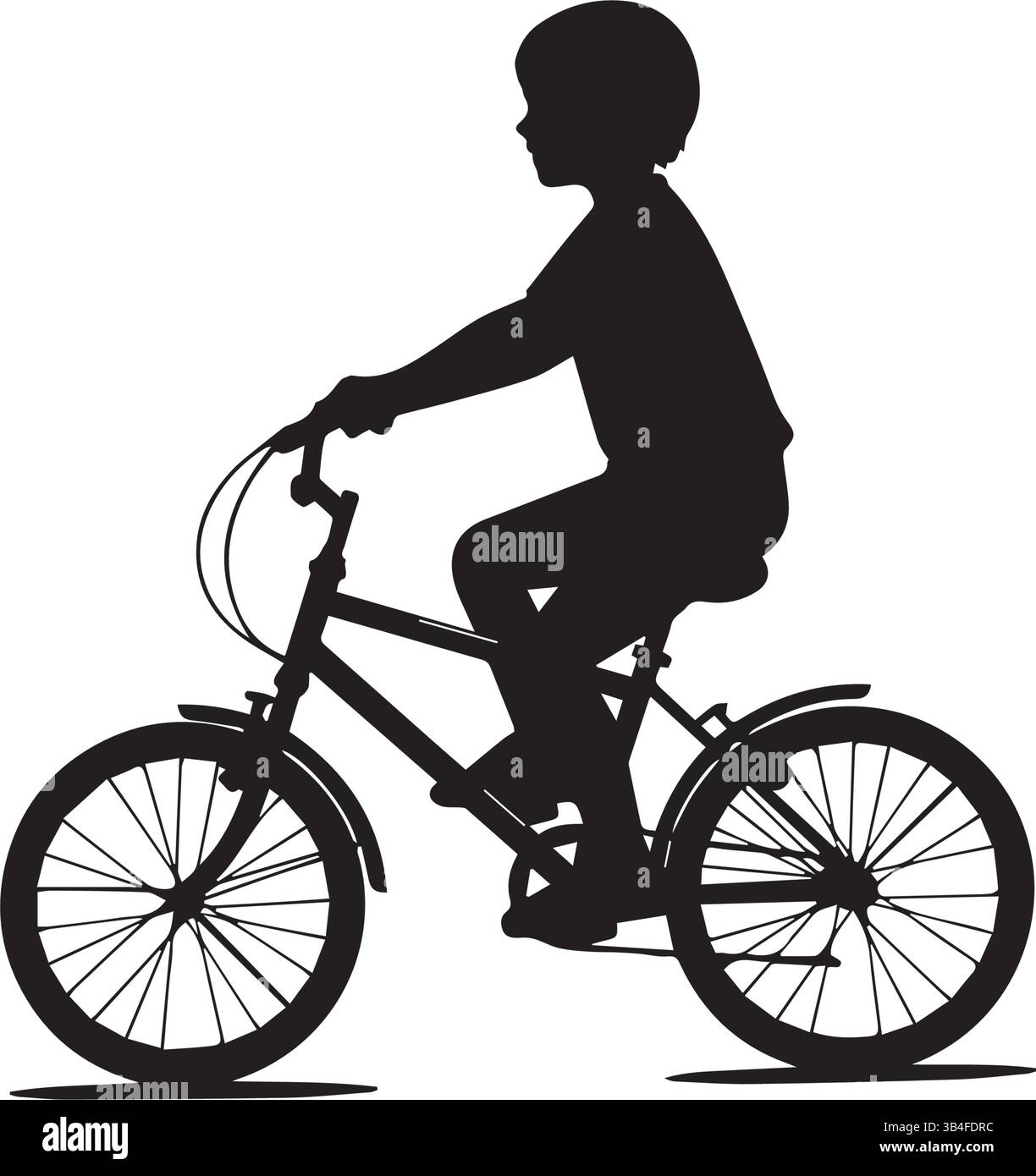 Child riding bike black Stock Vector Images - Alamy