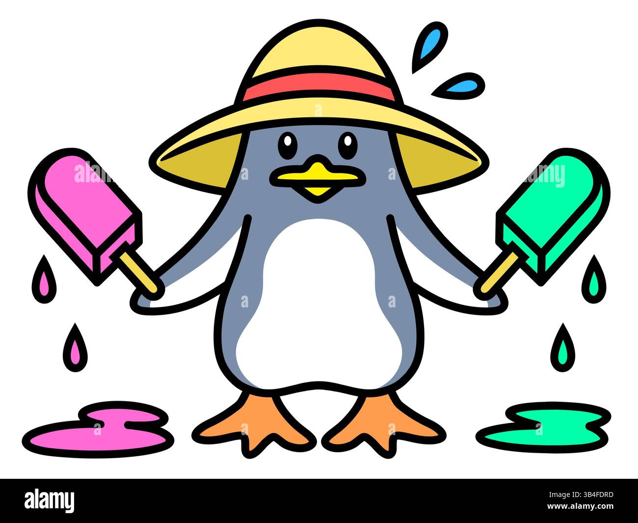 Cartoon penguin wearing hat Cut Out Stock Images & Pictures - Alamy