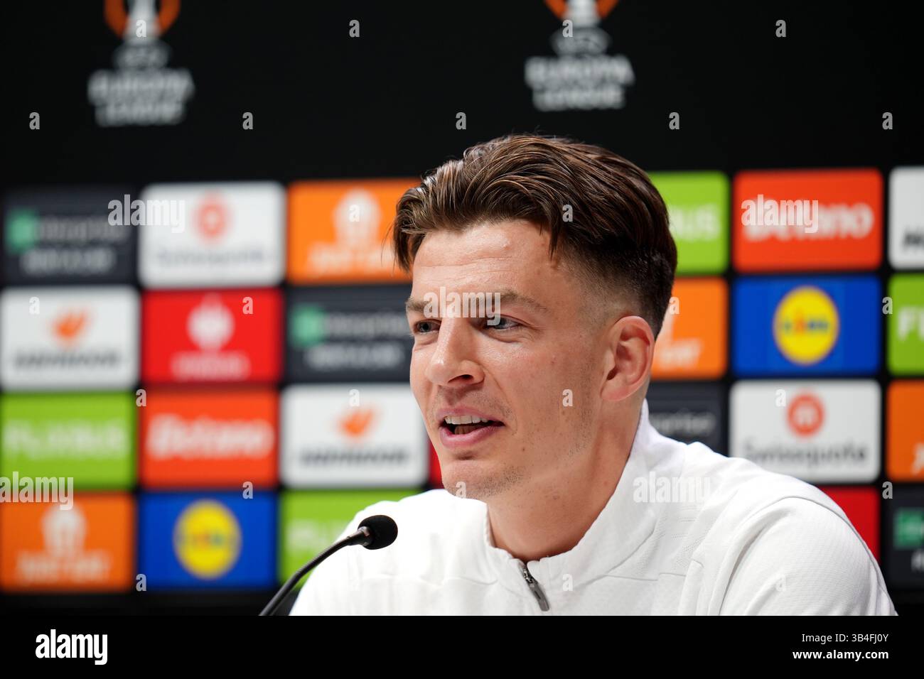 FK Bodo/Glimt's Jostein Gundersen during a press conference at the ...