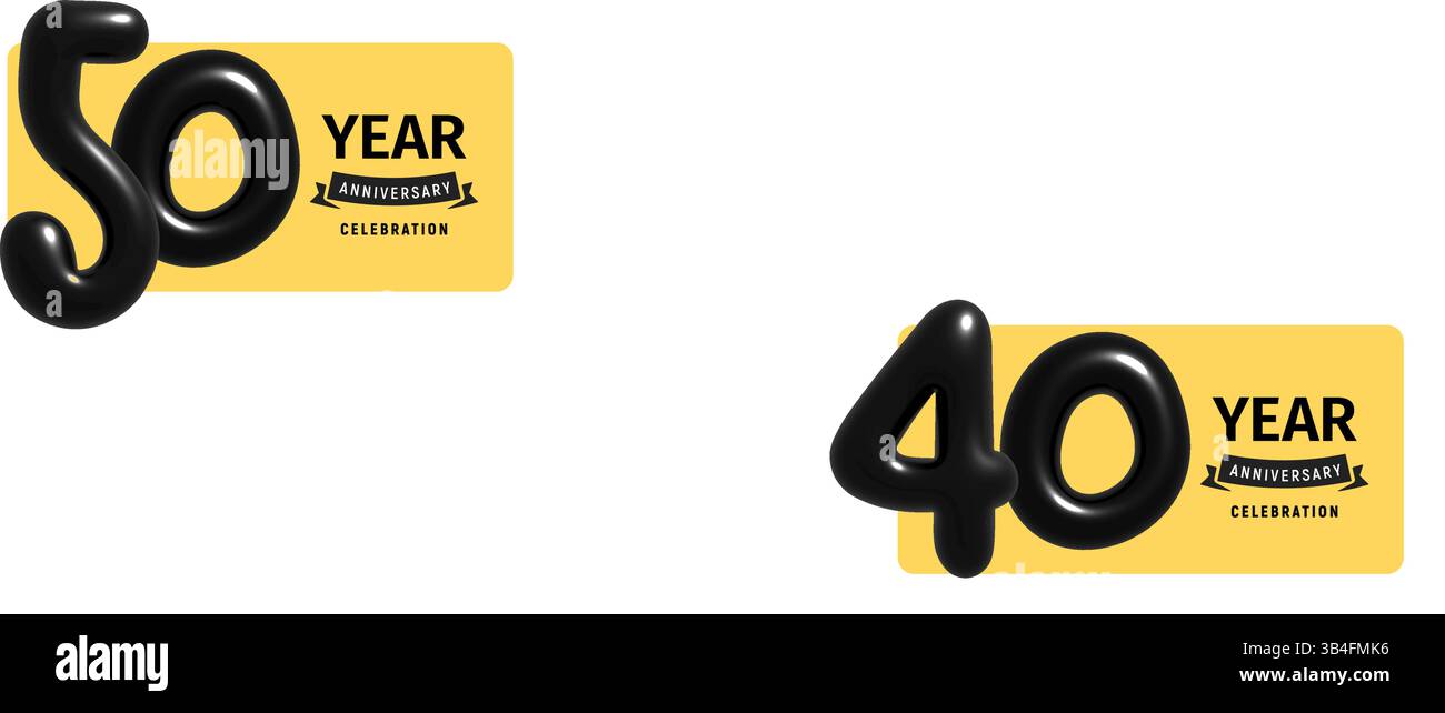 40 year anniversary celebration with bold glossy black 3D numbers on ...