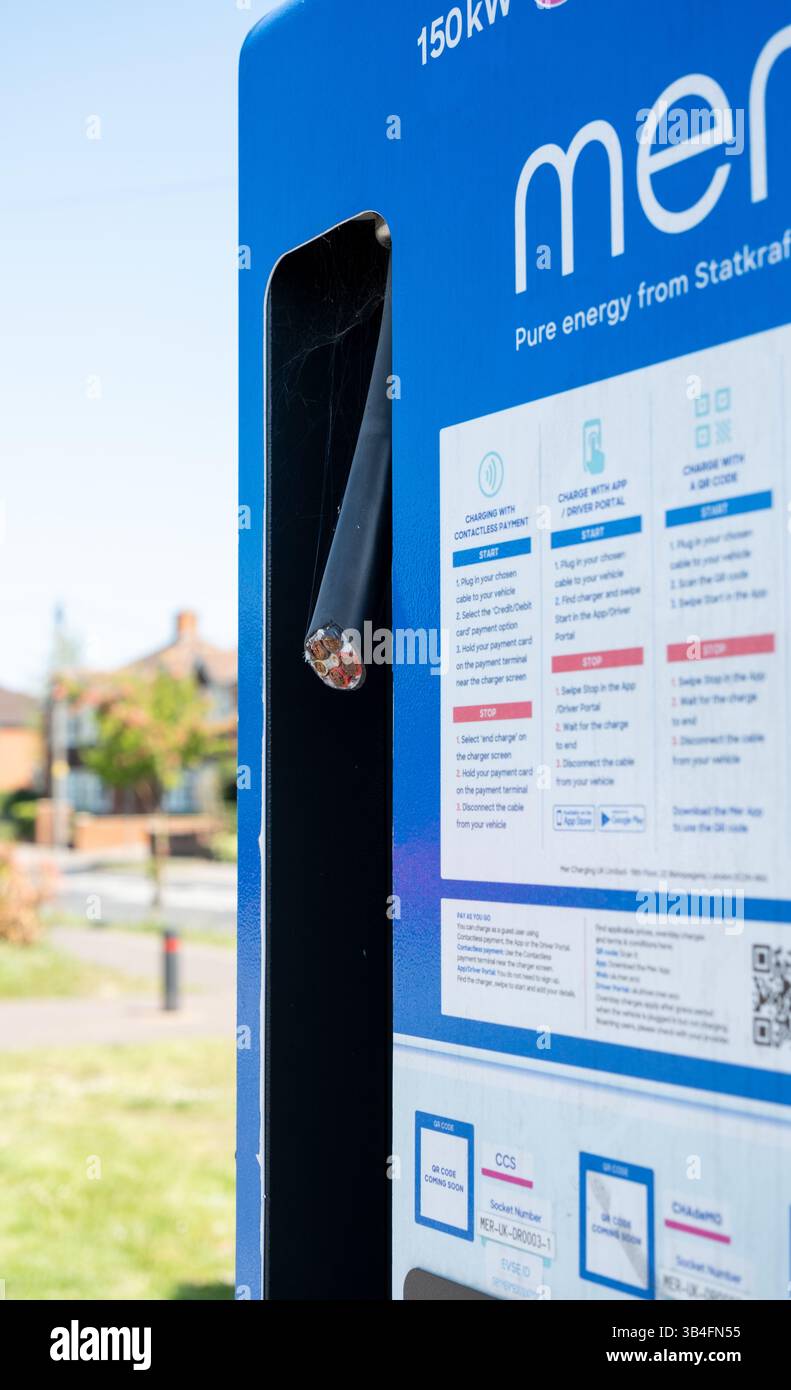 Mer Electric car charging station vandalism and theft of all the ...