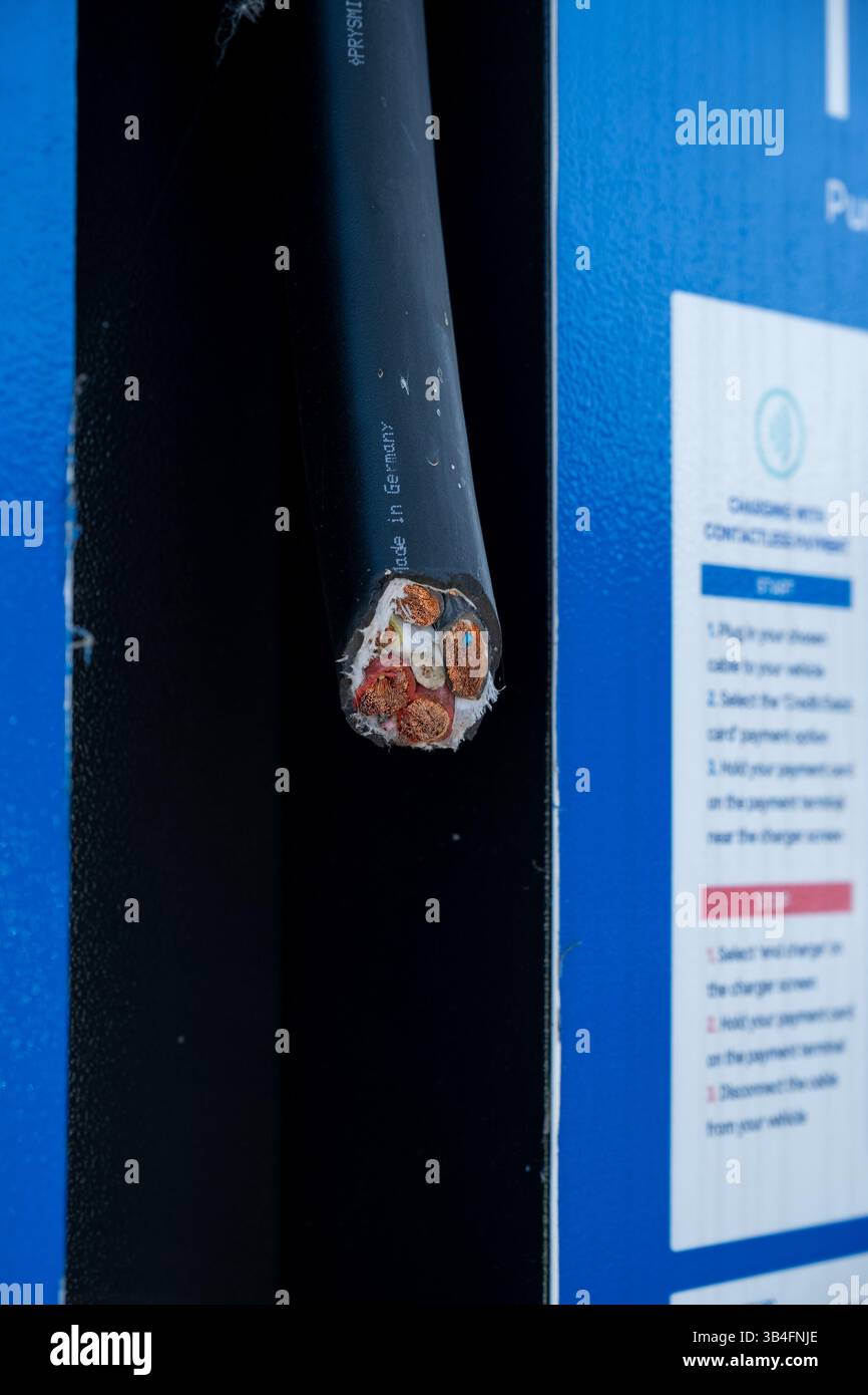 Mer Electric car charging station vandalism and theft of all the ...