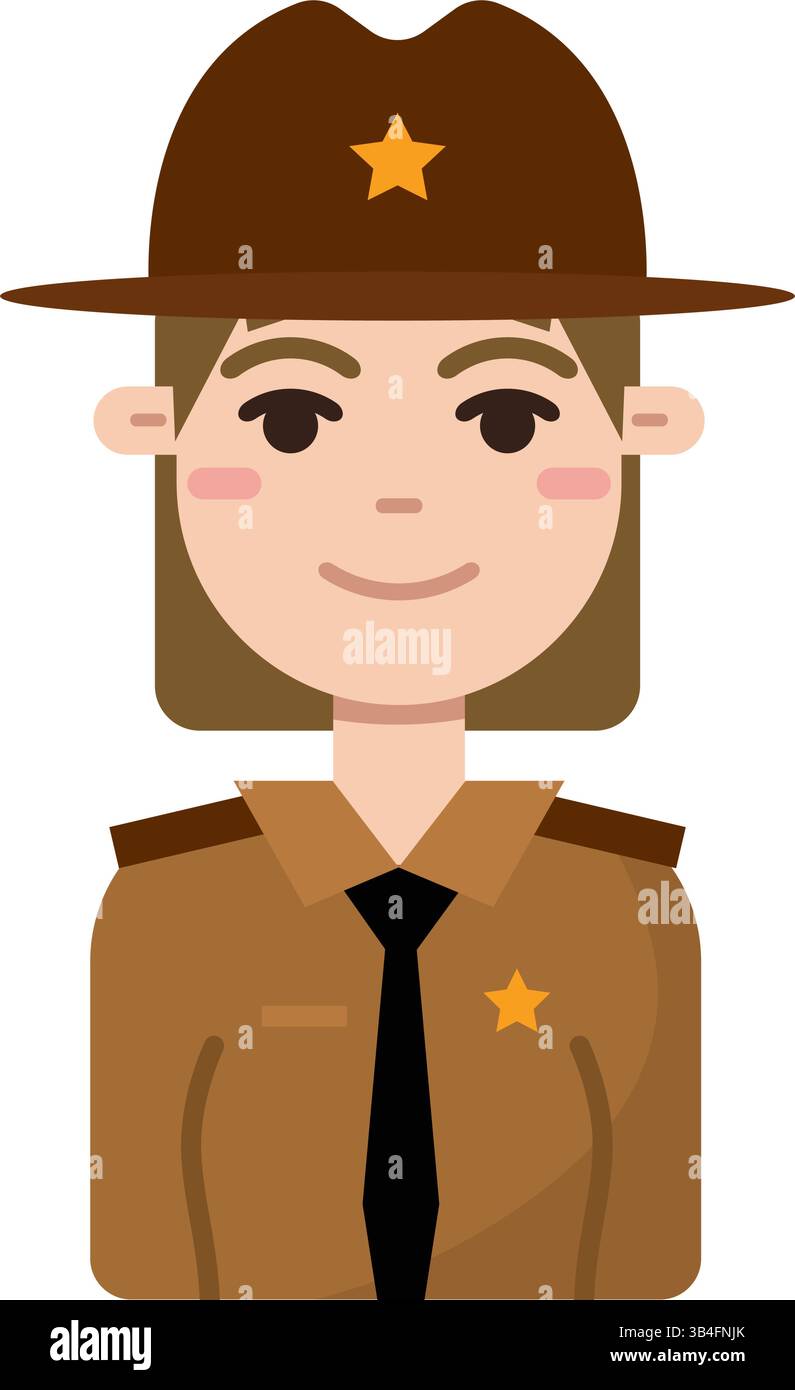 Female sheriff character. Vector illustration Stock Vector Image & Art ...