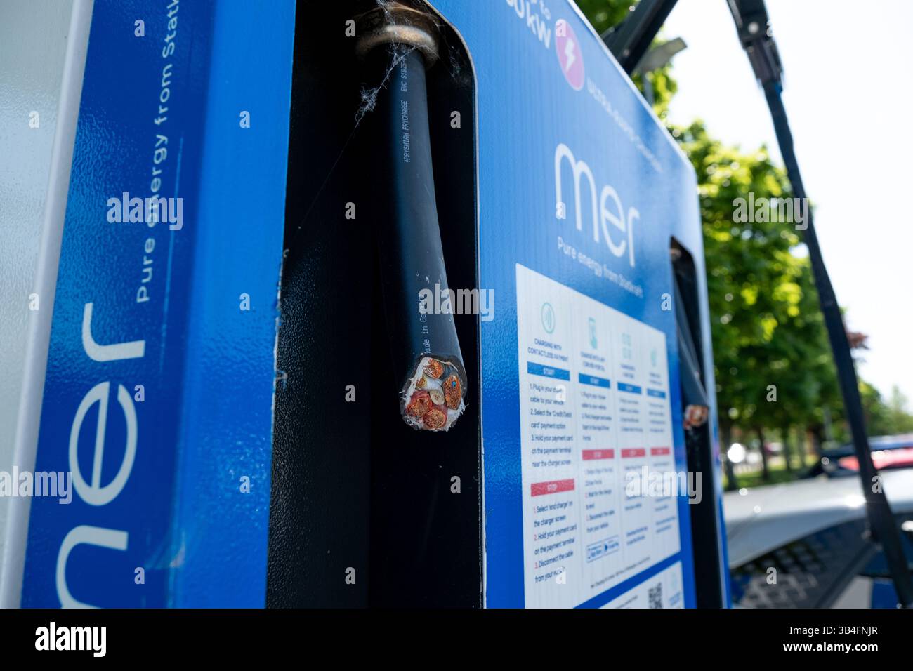 Mer Electric car charging station vandalism and theft of all the ...