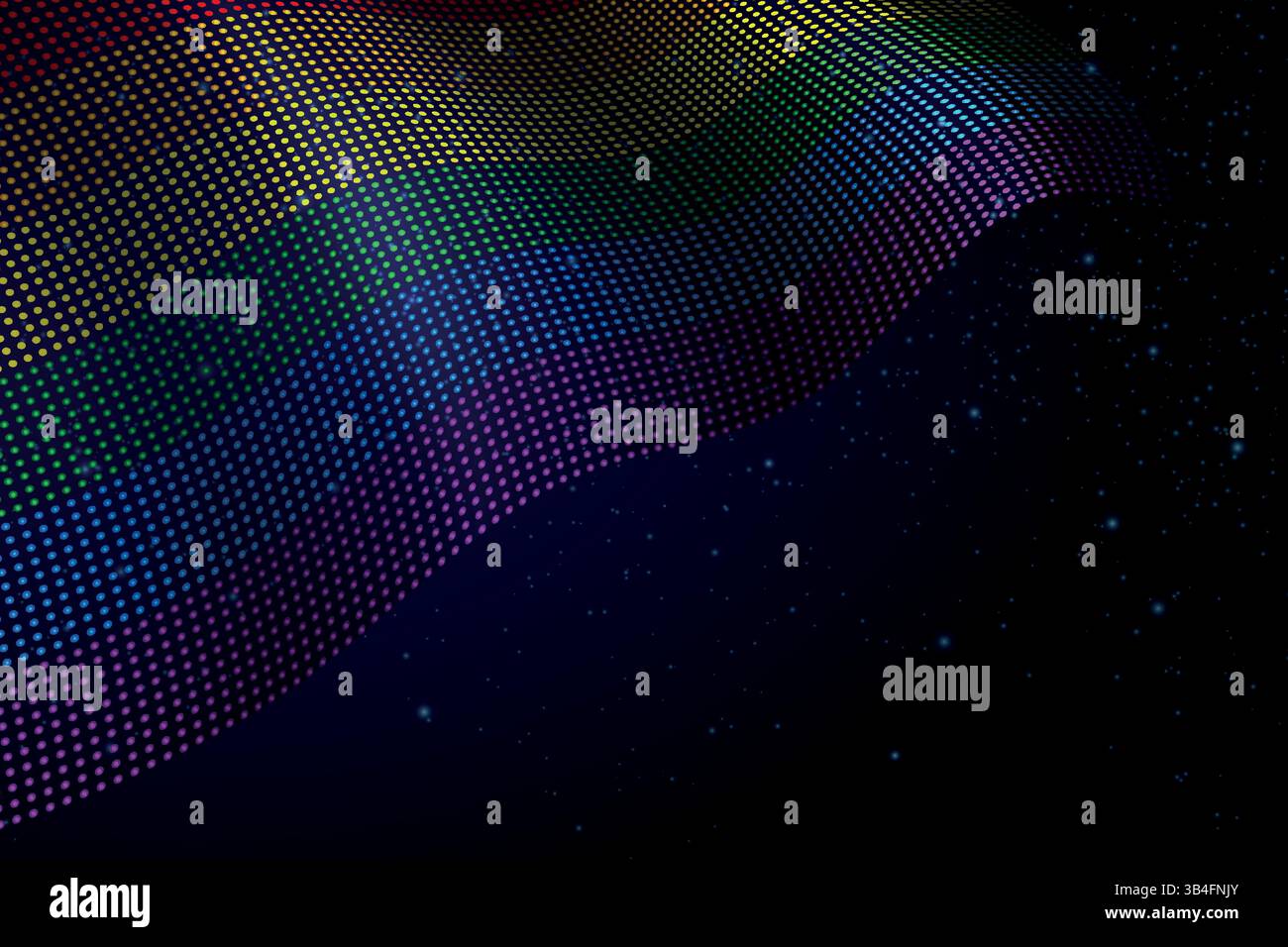 Wavy Rainbow Dotted Pattern with Starry Night Background Stock Vector ...