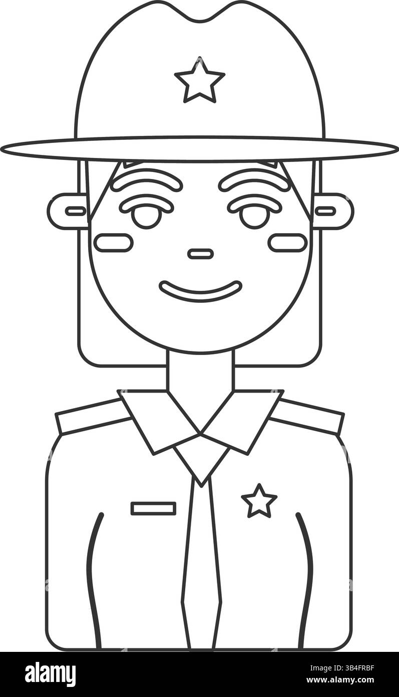 Female sheriff character. Vector illustration Stock Vector Image & Art ...