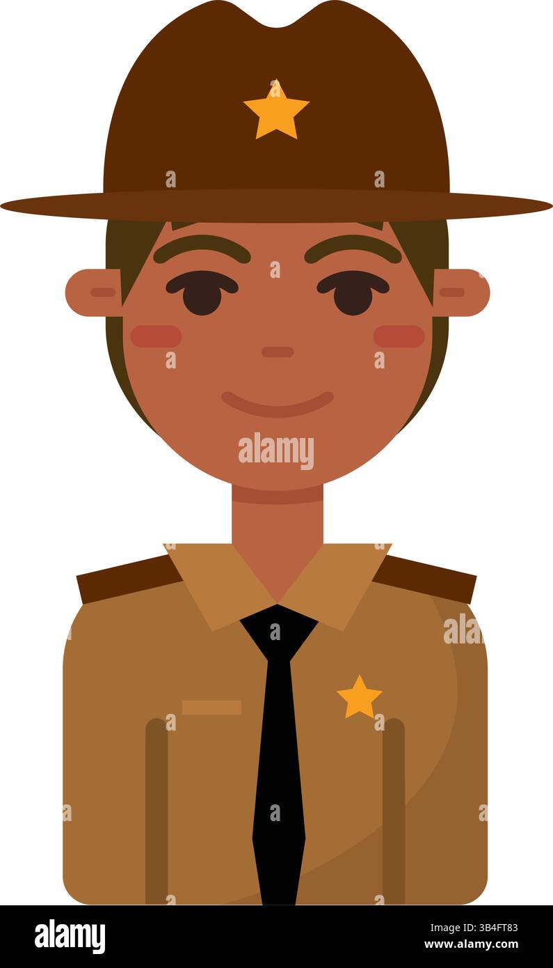 Male sheriff character. Vector illustration Stock Vector Image & Art ...