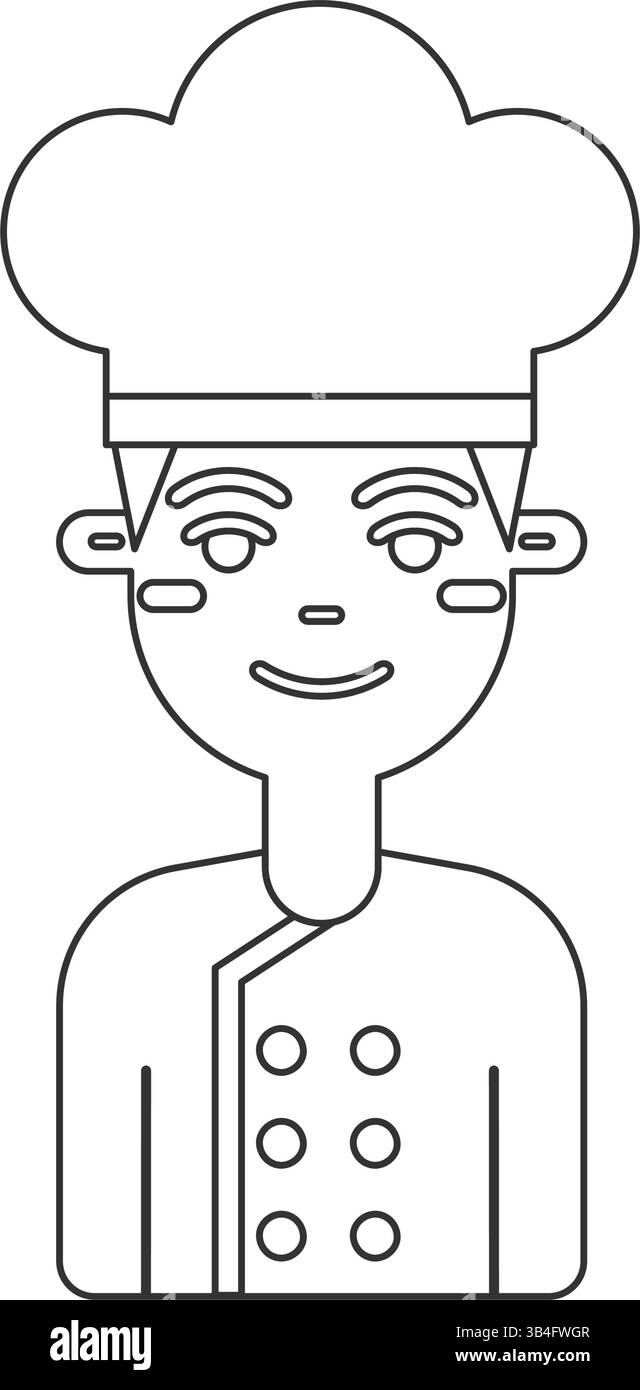 Smiling male chef. Vector illustration Stock Vector Image & Art - Alamy