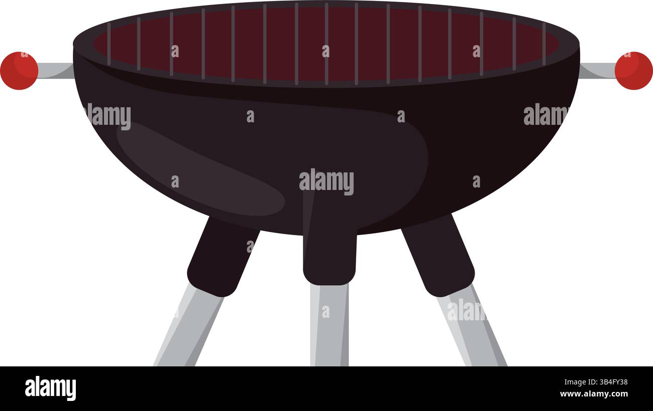 Charcoal grill front view. Vector illustration Stock Vector Image & Art ...