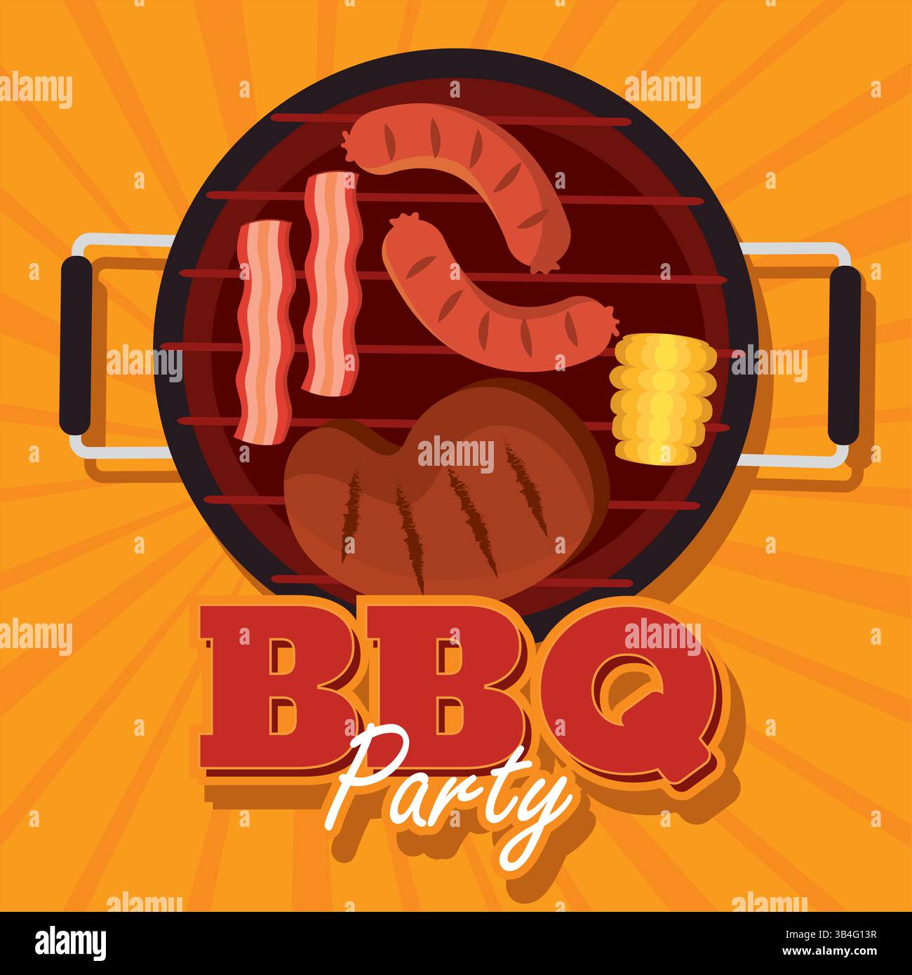 Open grill BBQ party. Vector illustration Stock Vector Image & Art - Alamy