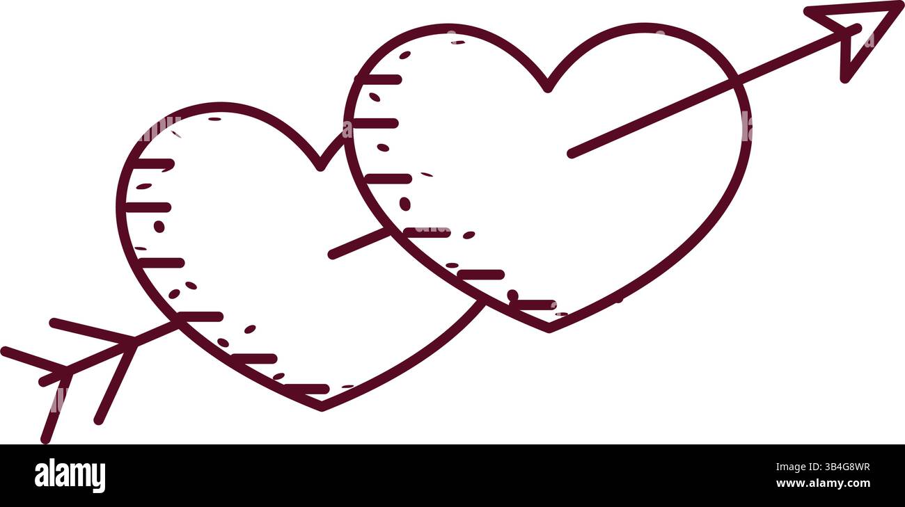 Cupid hearts with arrow. Vector illustration Stock Vector Image & Art ...