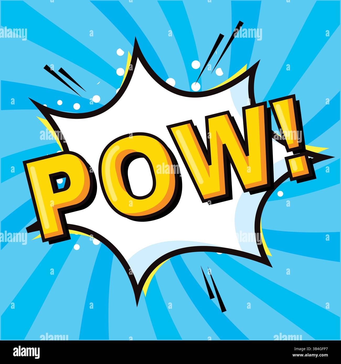 Comic explosion saying Pow. Vector illustration Stock Vector Image ...