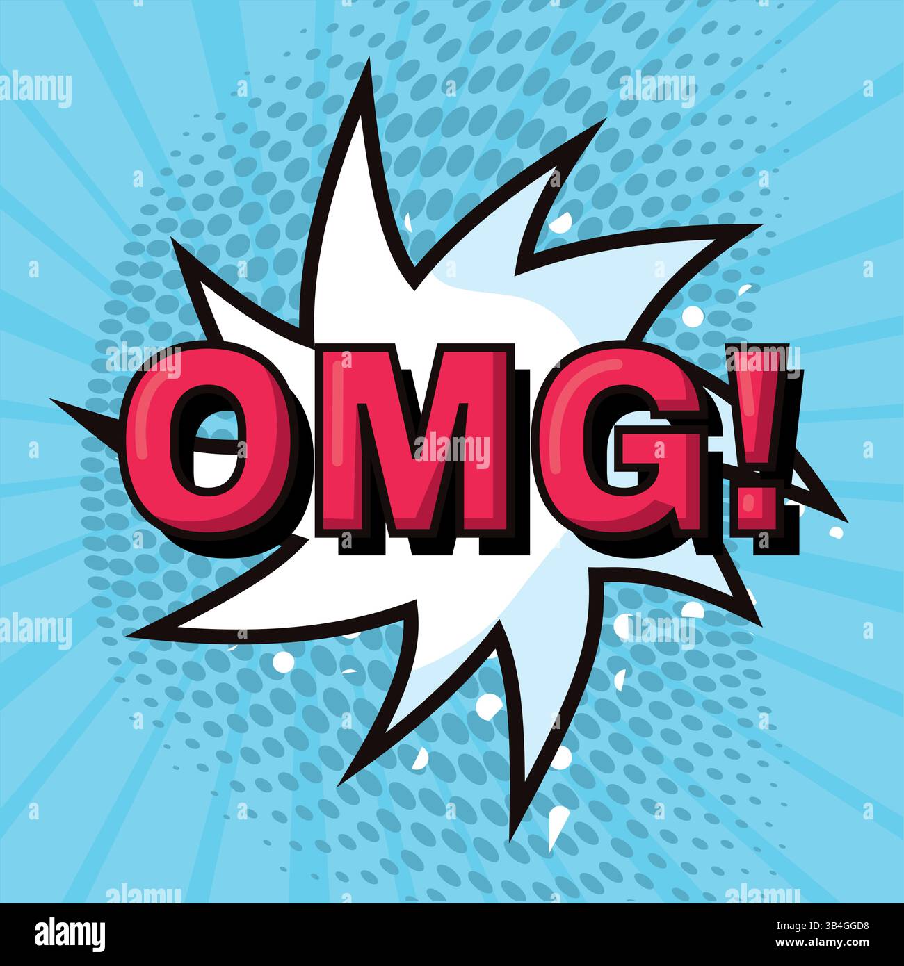 Comic explosion saying OMG. Vector illustration Stock Vector Image ...