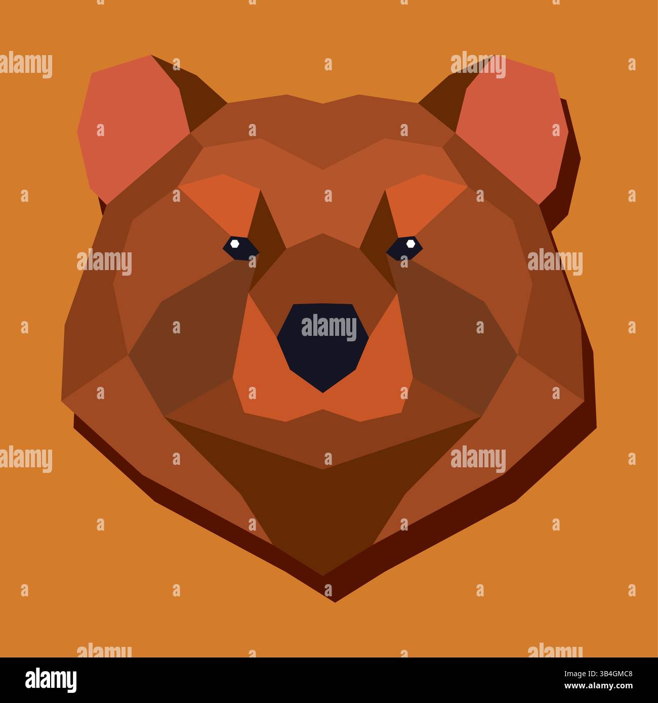 Low poly bear head front. Vector illustration Stock Vector Image & Art ...