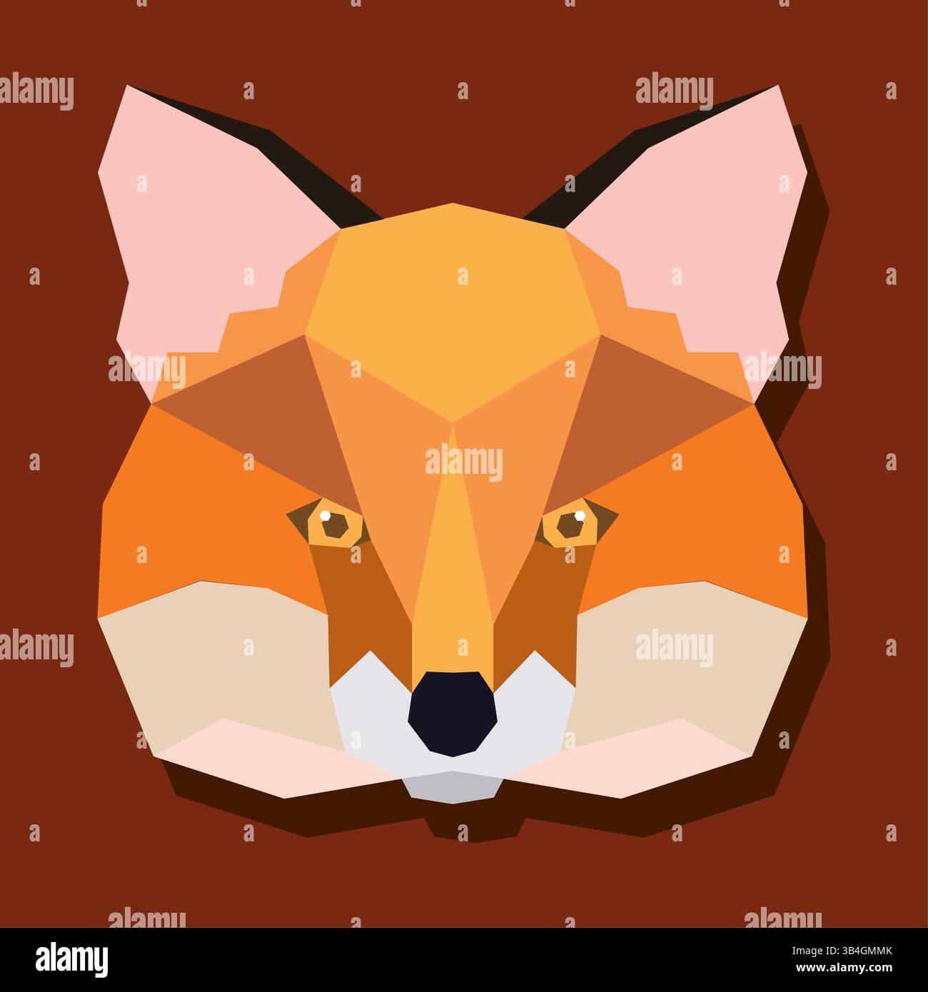 Low poly fox head front. Vector illustration Stock Vector Image & Art ...