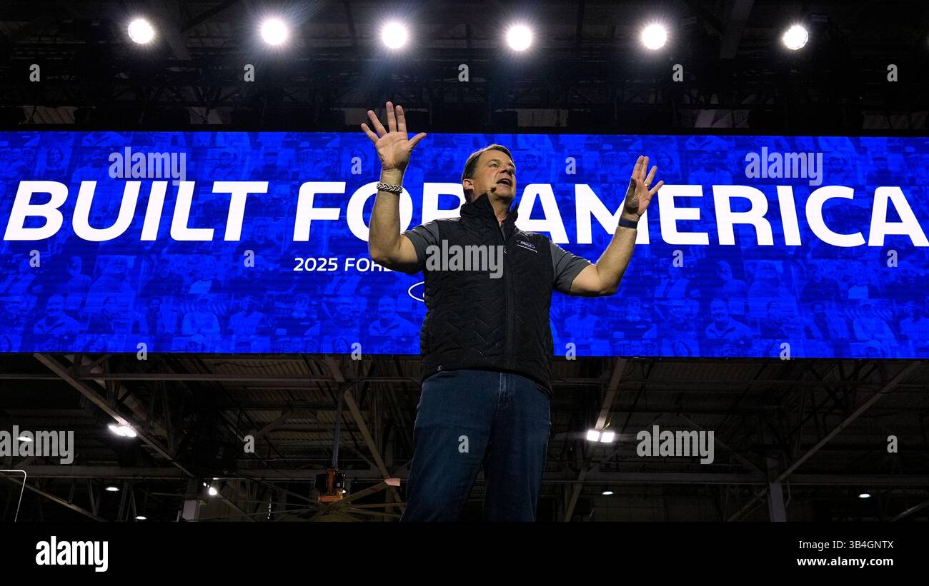 Jim Farley, President and Chief Executive Officer of Ford, speaks at ...