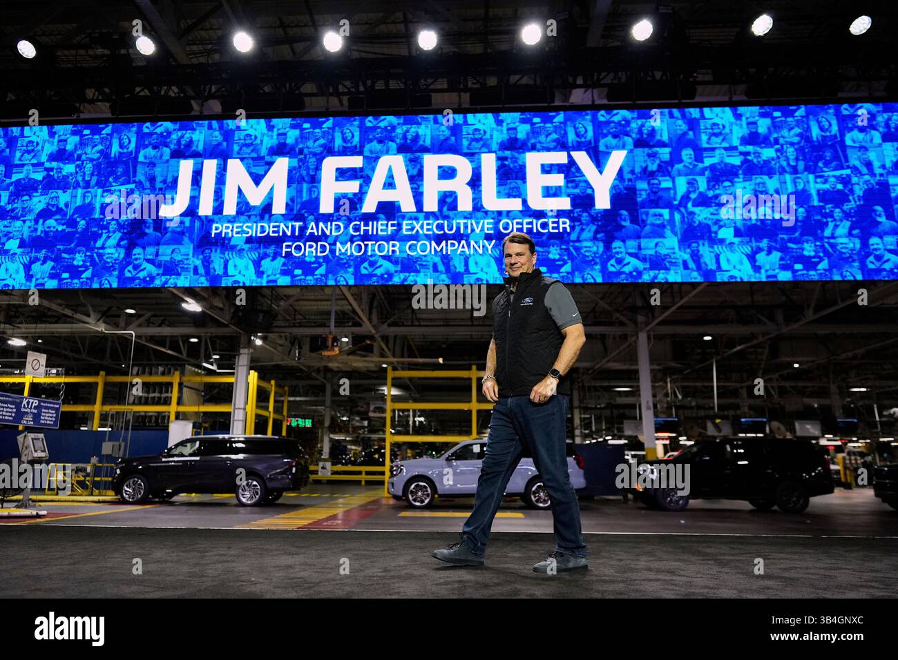 Jim Farley, President and Chief Executive Officer of Ford, arrives on ...