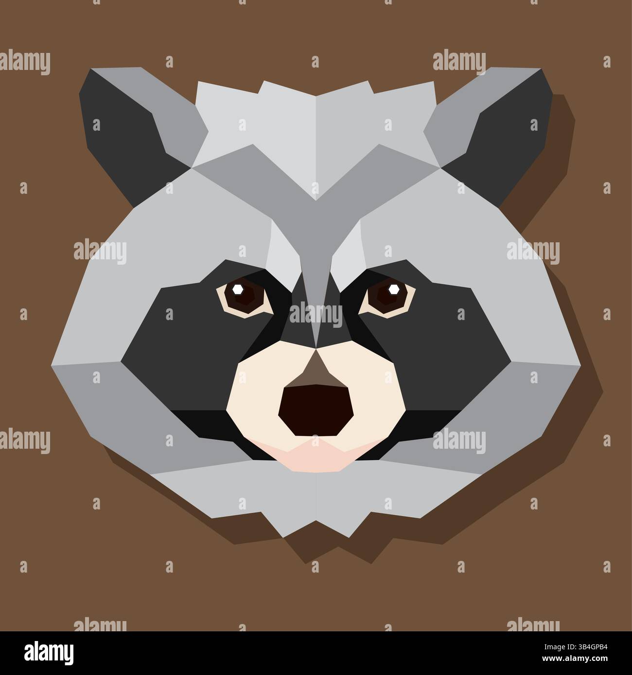 Low poly raccoon head front. Vector illustration Stock Vector Image ...