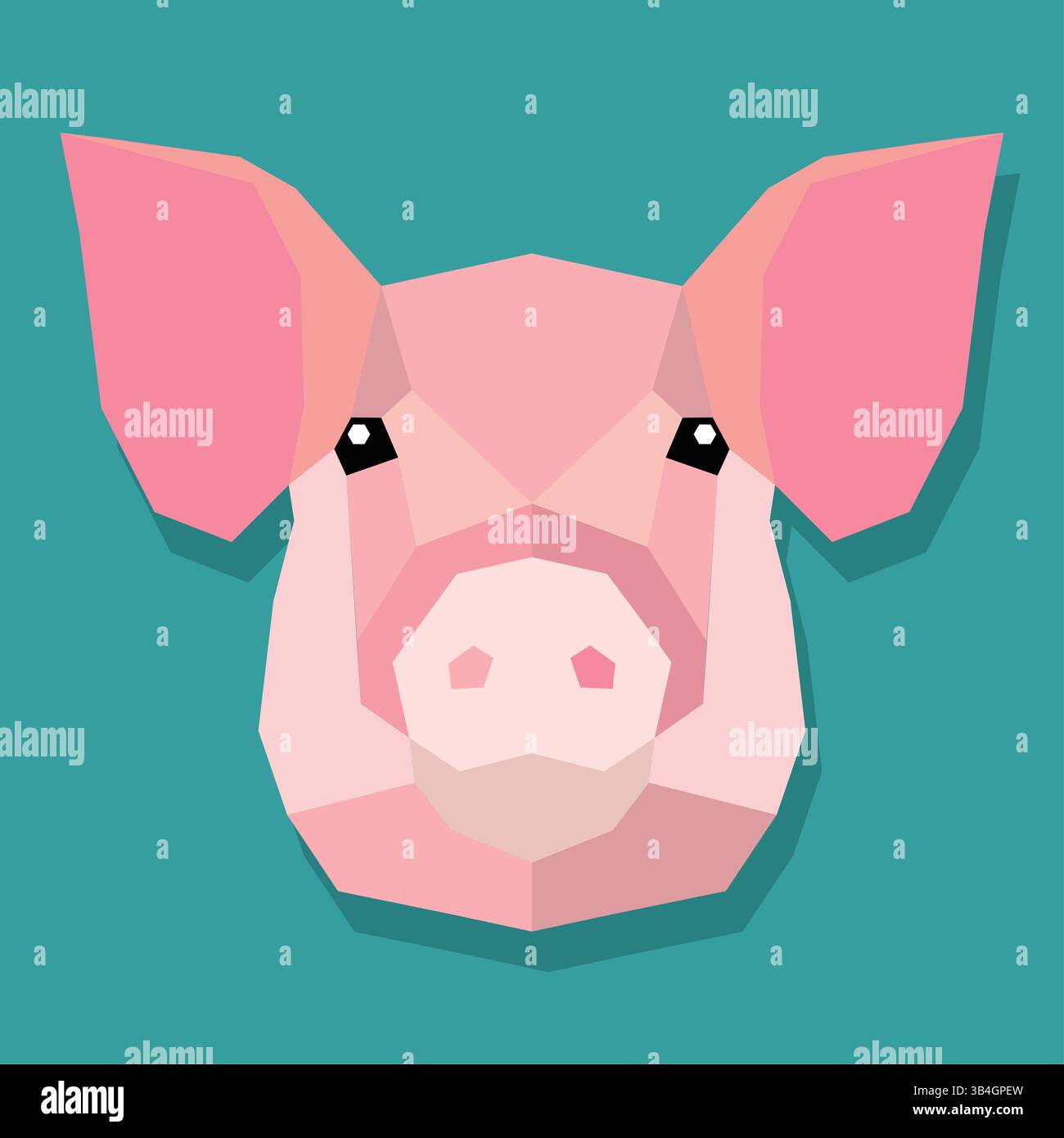Low poly pig head front. Vector illustration Stock Vector Image & Art ...