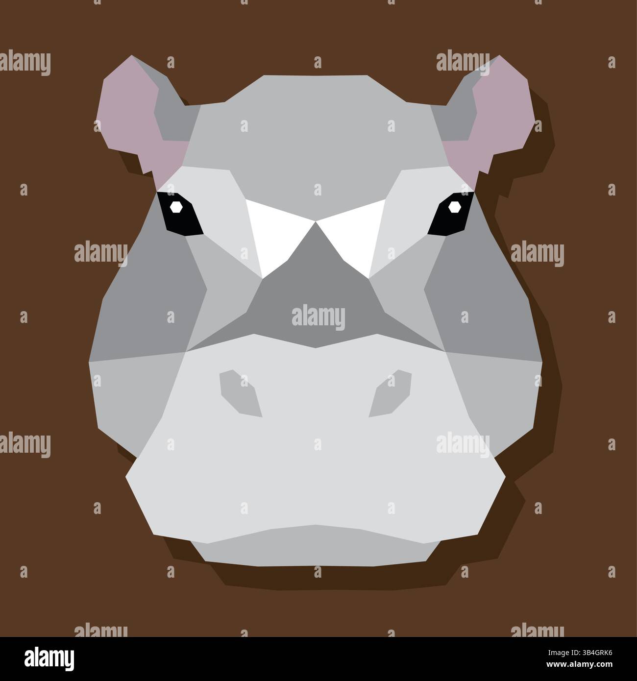 Low poly hippo head front. Vector illustration Stock Vector Image & Art ...