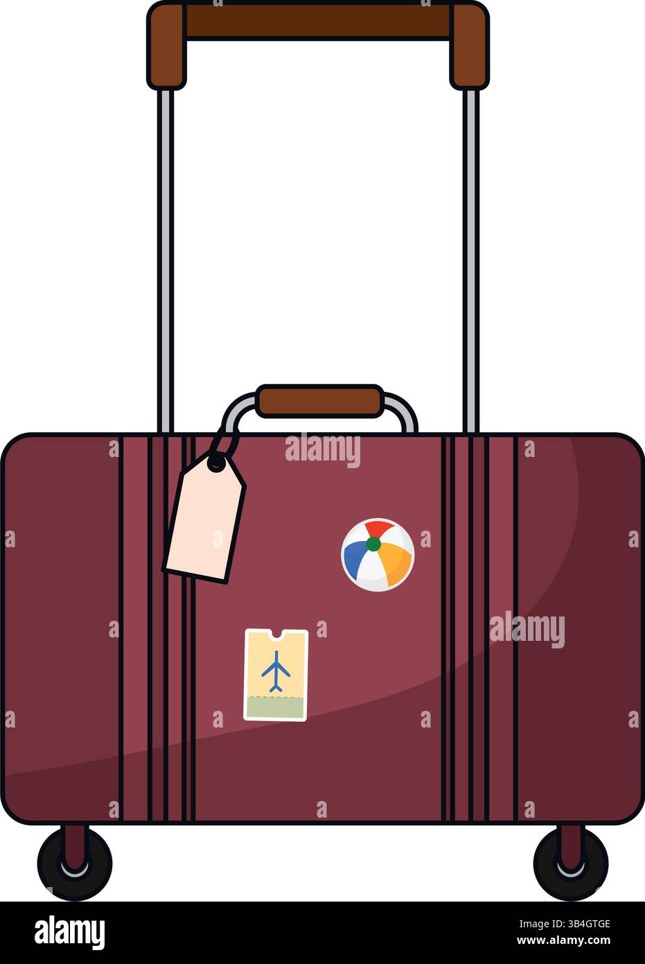 Colored wheeled suitcase. Vector illustration Stock Vector Image & Art ...