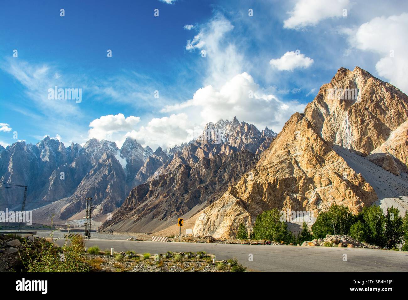 The jagged Passu Cones watch over the Karakoram Highway, flanked by icy ...