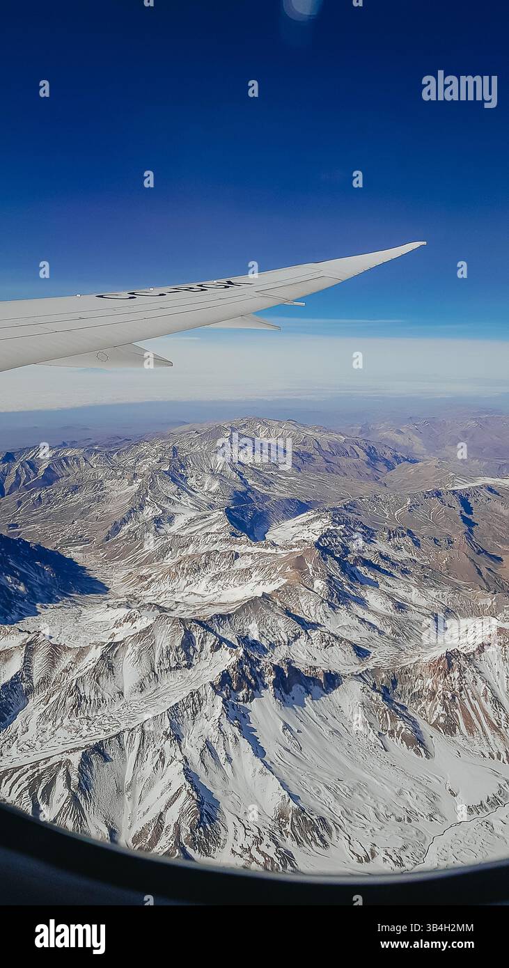 Aerial View of the Andes Mountains, Chile – Snow-Capped Peaks from ...