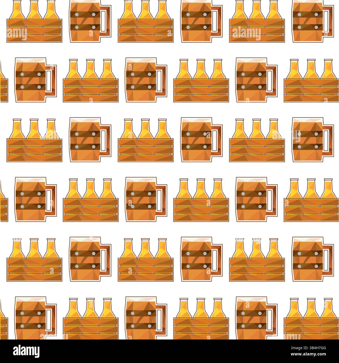 Beer mugs and bottles pattern. Vector illustration Stock Vector Image ...