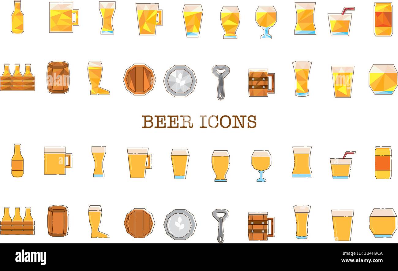 Beer icons collection set. Vector illustration Stock Vector Image & Art ...