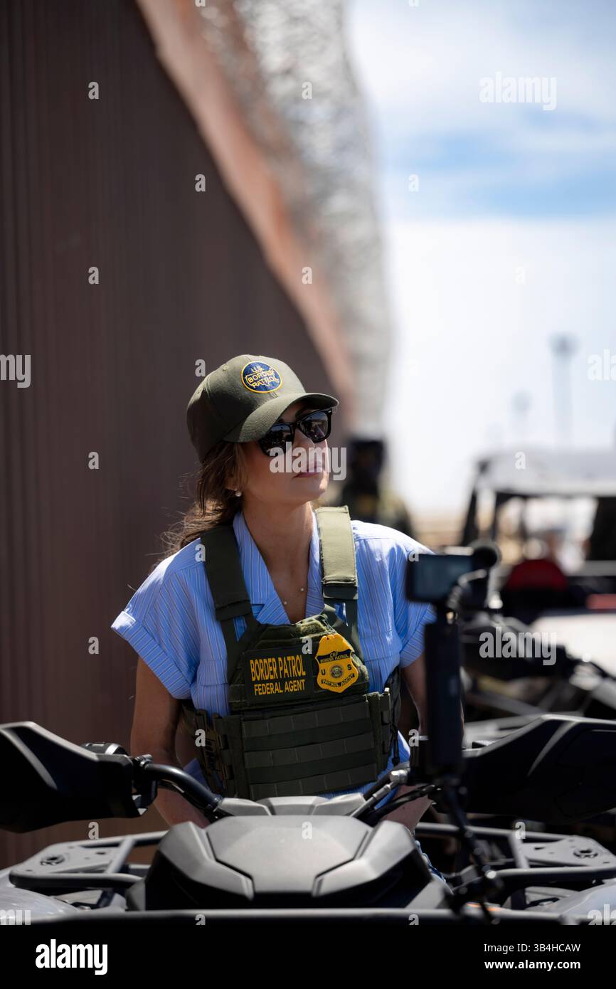 Department of Homeland Security (DHS) Secretary Kristi Noem rides an ...