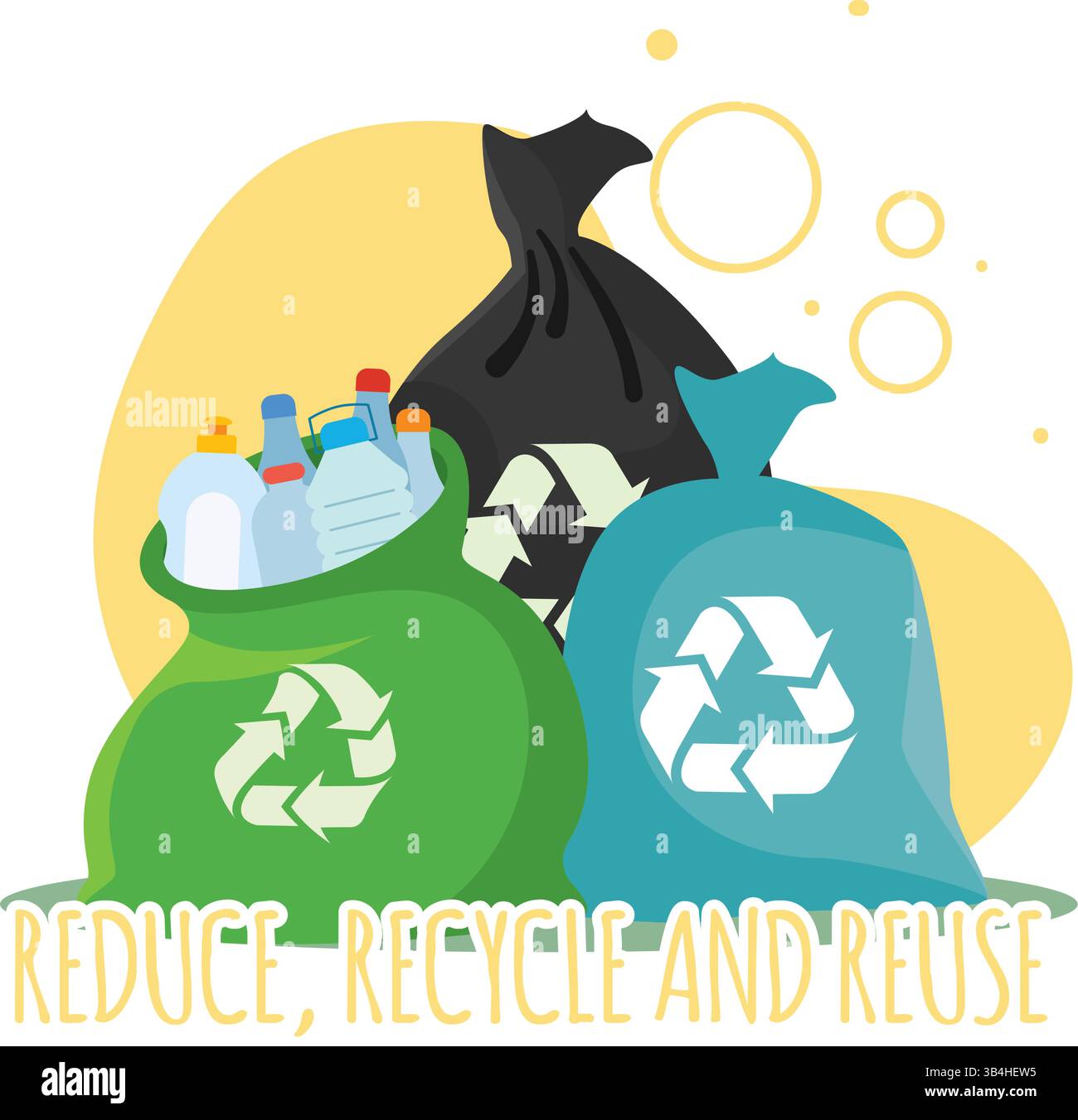 Colorful recycle trash bags. Vector illustration Stock Vector Image ...
