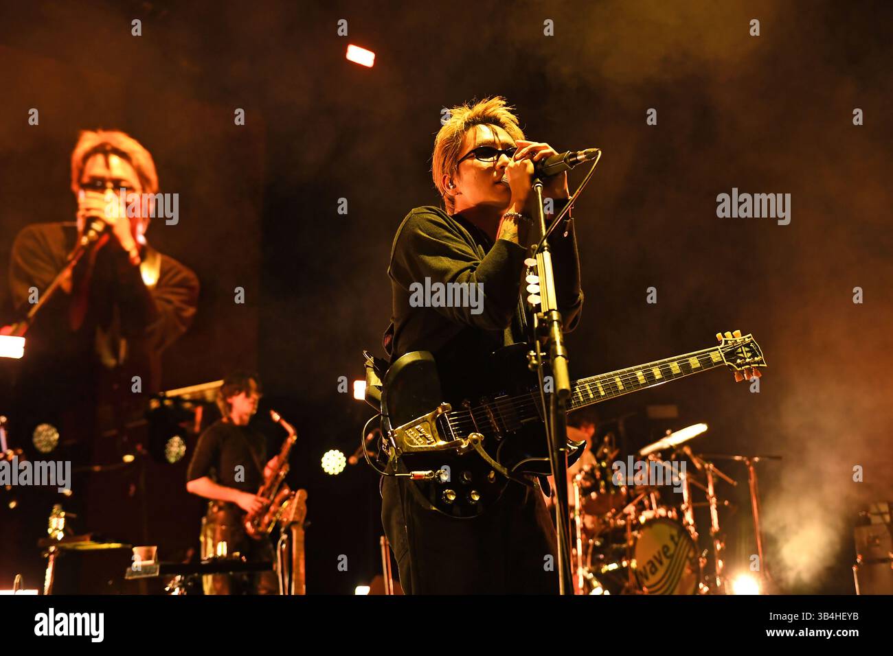 LONDON, ENGLAND - APRIL 29: Kim Daniel of ‘Wave to Earth’ performing at Brixton Academy on April ...