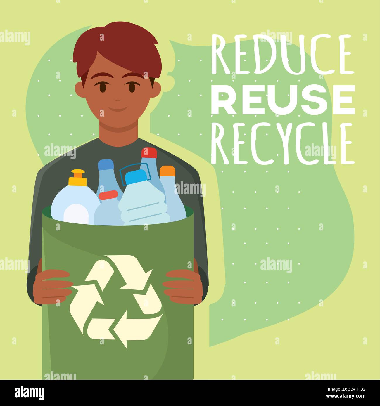 Boy carrying plastic waste. Vector illustration Stock Vector Image ...