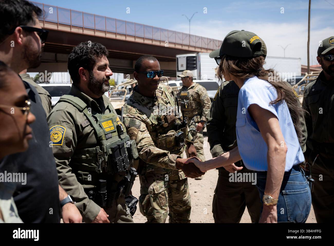 Department of Homeland Security (DHS) Secretary Kristi Noem rides an ...