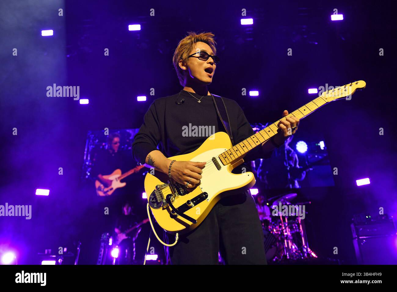 LONDON, ENGLAND - APRIL 29: Kim Daniel of ‘Wave to Earth’ performing at Brixton Academy on April ...