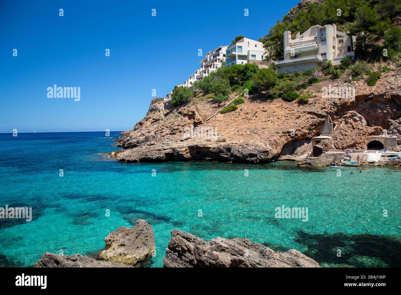 Cala Sant Vicenç town beach Cala Carbó, Mallorca Majorca, Spain Stock ...